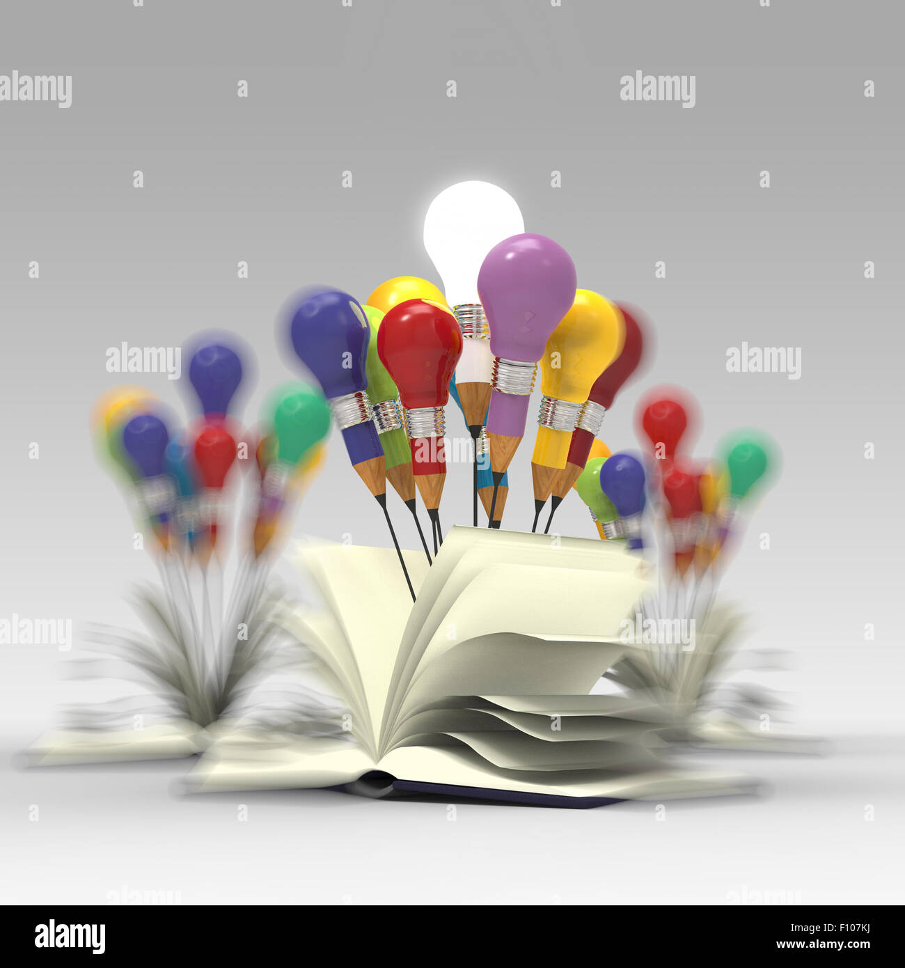 Open book drawing light bulb hi-res stock photography and images - Alamy
