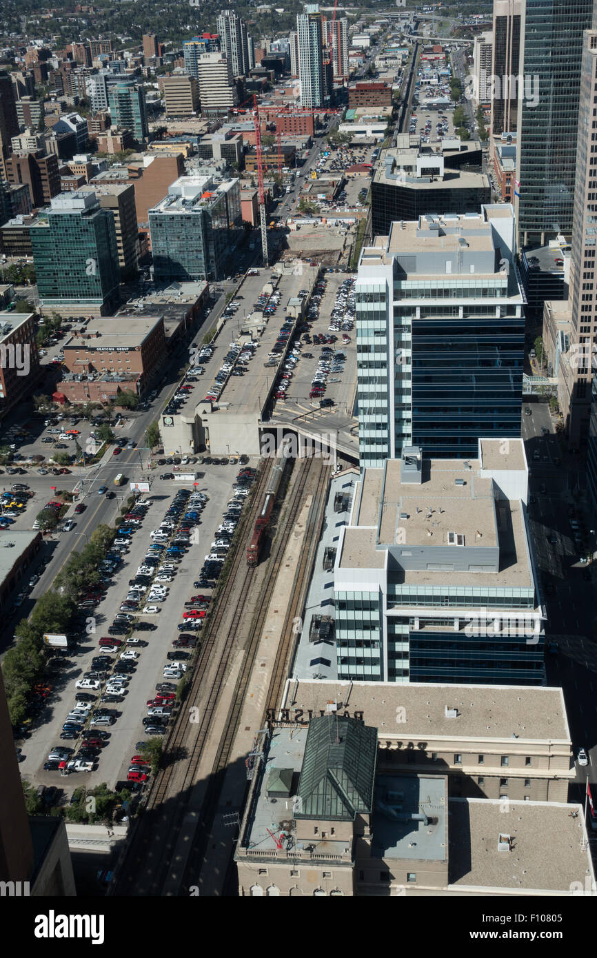 Birds-eye view of Calgary Stock Photo - Alamy