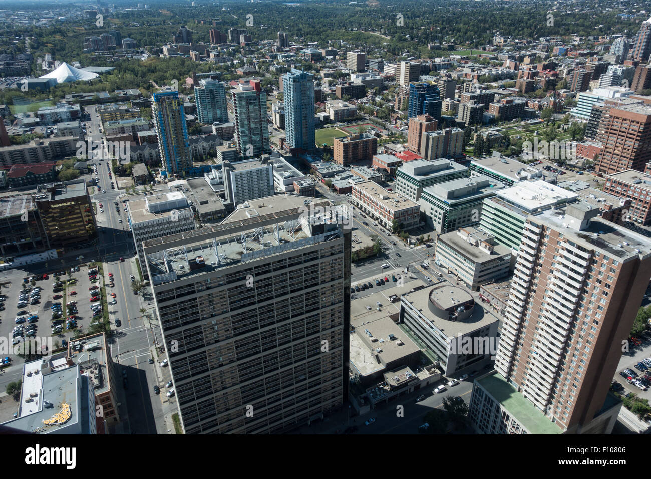 Birds-eye view of Calgary Stock Photo - Alamy