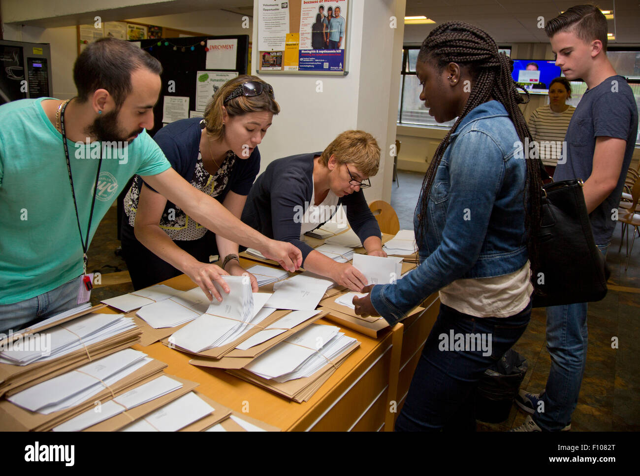 A-level students receiving their examination results UK Stock Photo - Alamy