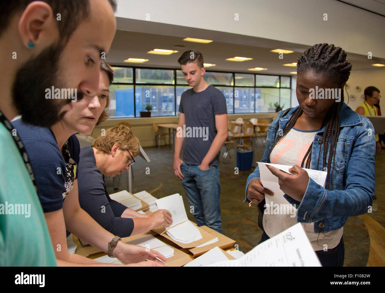 A-level students receiving their examination results UK Stock Photo - Alamy