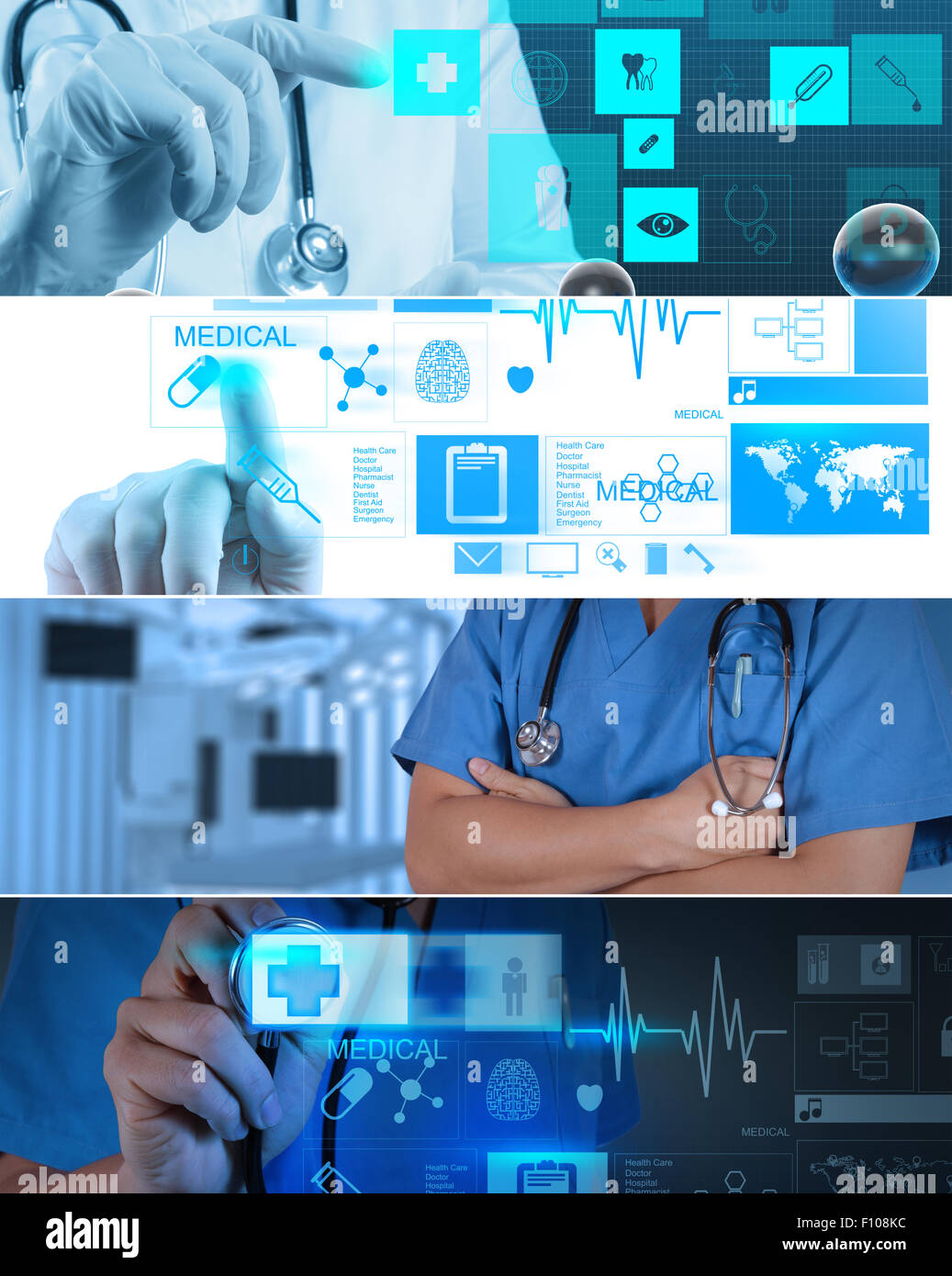 Collage of Various modern medical concept Stock Photo - Alamy