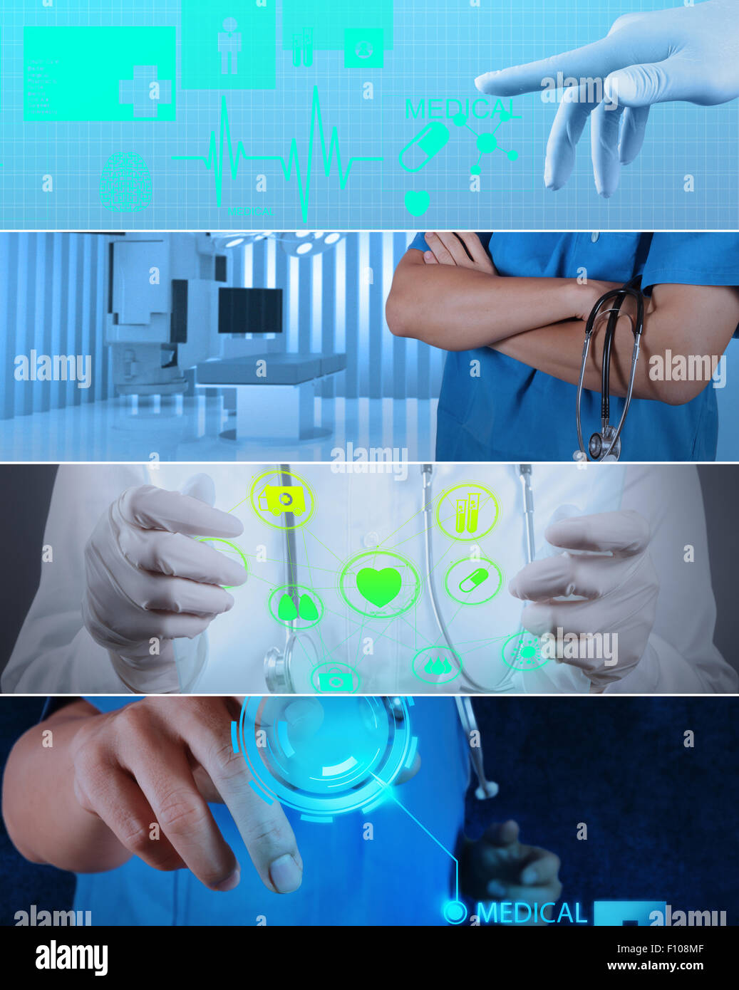 Collage of Various modern medical concept Stock Photo - Alamy