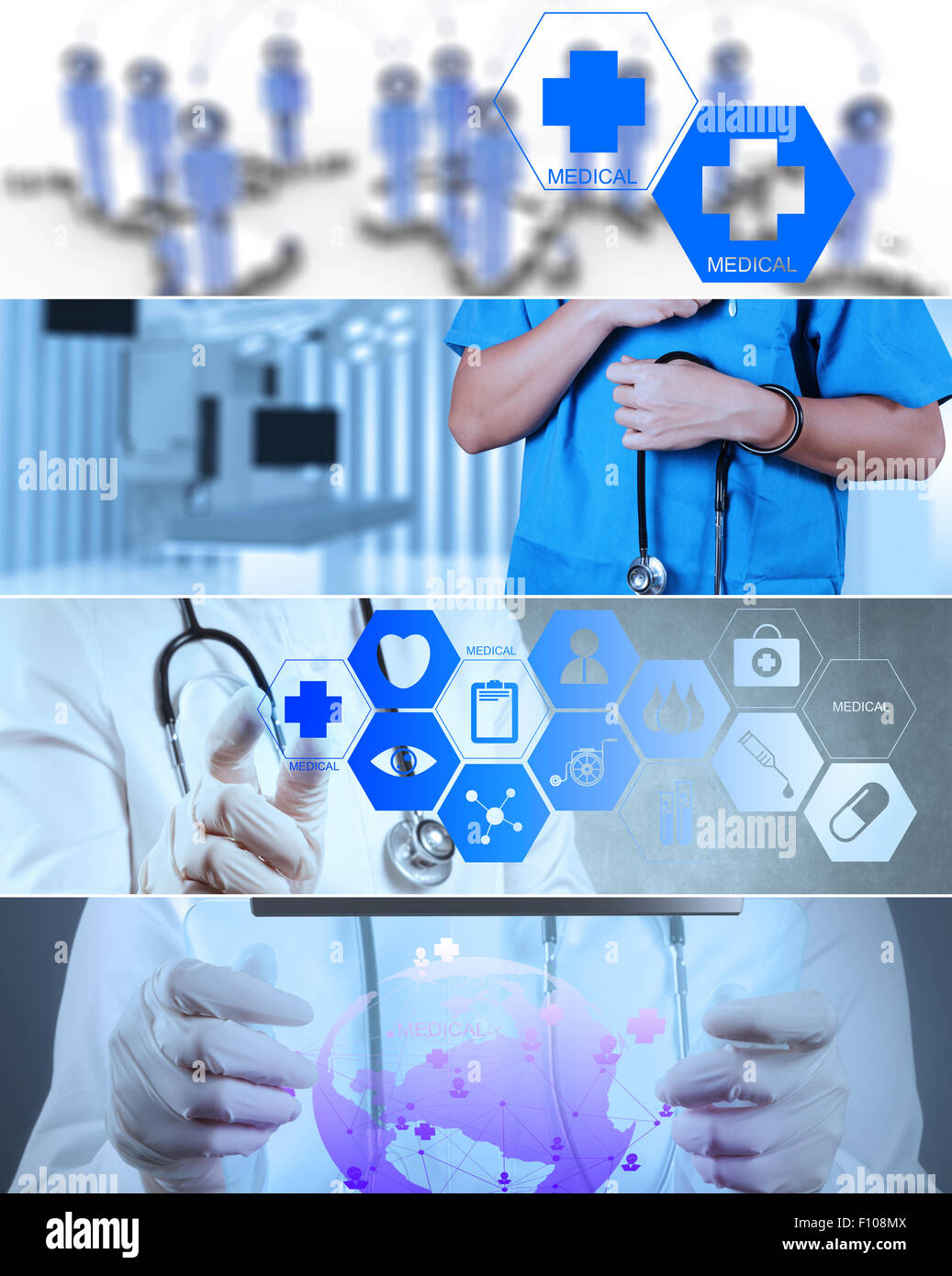 Collage of Various modern medical concept Stock Photo - Alamy