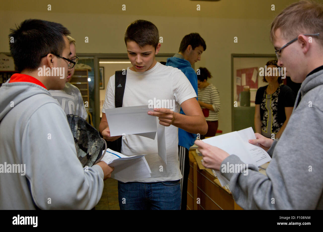 Boys celebrating exam results hi-res stock photography and images - Alamy