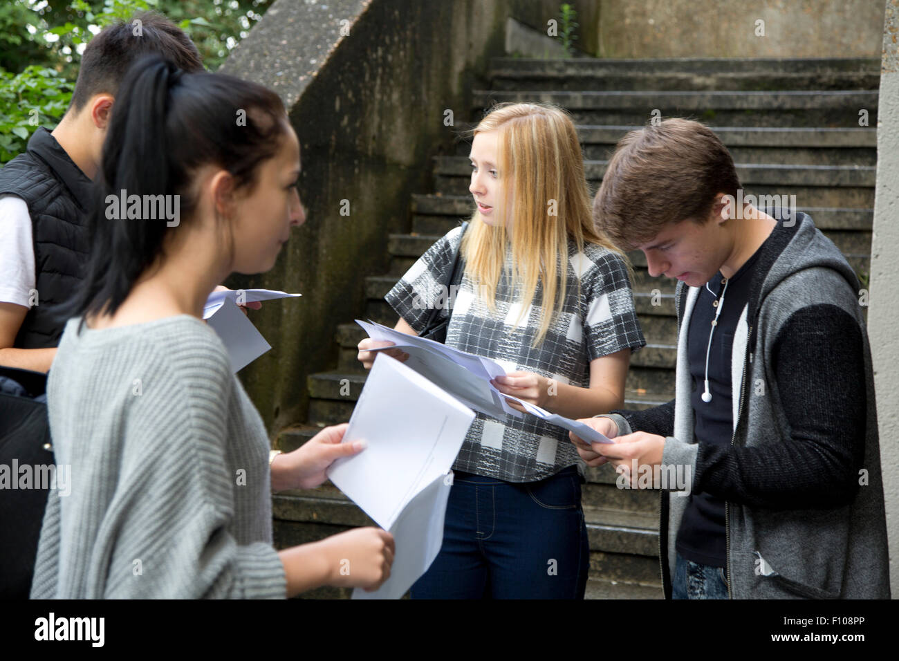 Students at college receiving their exam results UK Stock Photo - Alamy