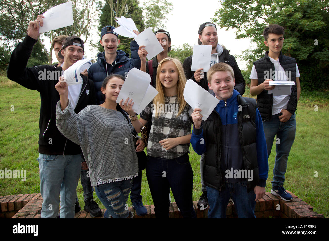 Students at college receiving their exam results UK Stock Photo - Alamy