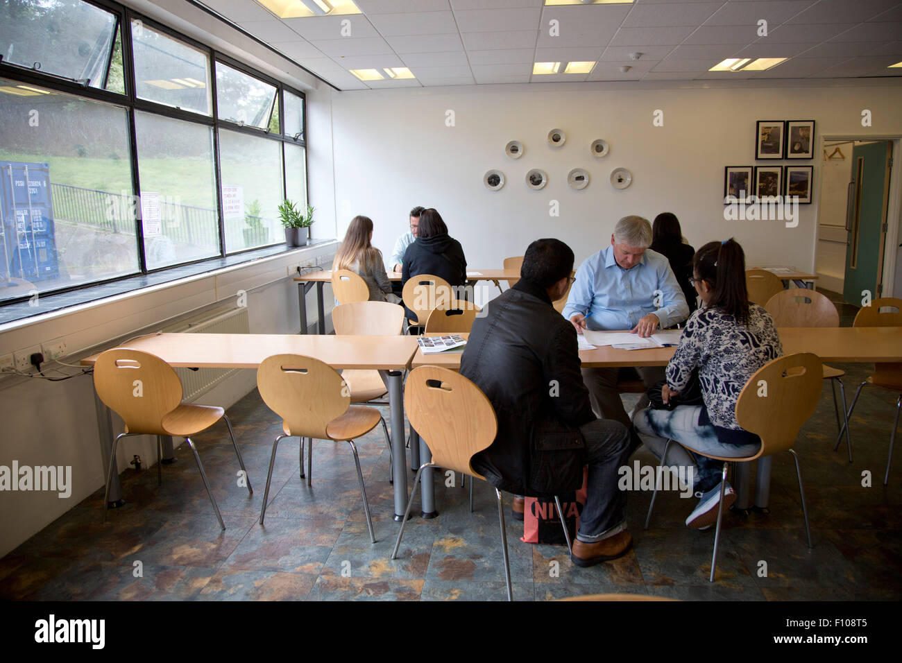 Students getting advice after receiving their exam results uk Stock ...