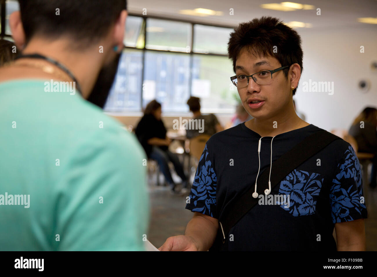two students receiving the exam results uk Stock Photo - Alamy