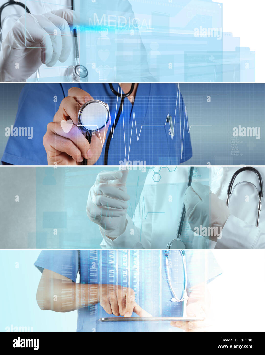 Collage of Various modern medical concept Stock Photo - Alamy