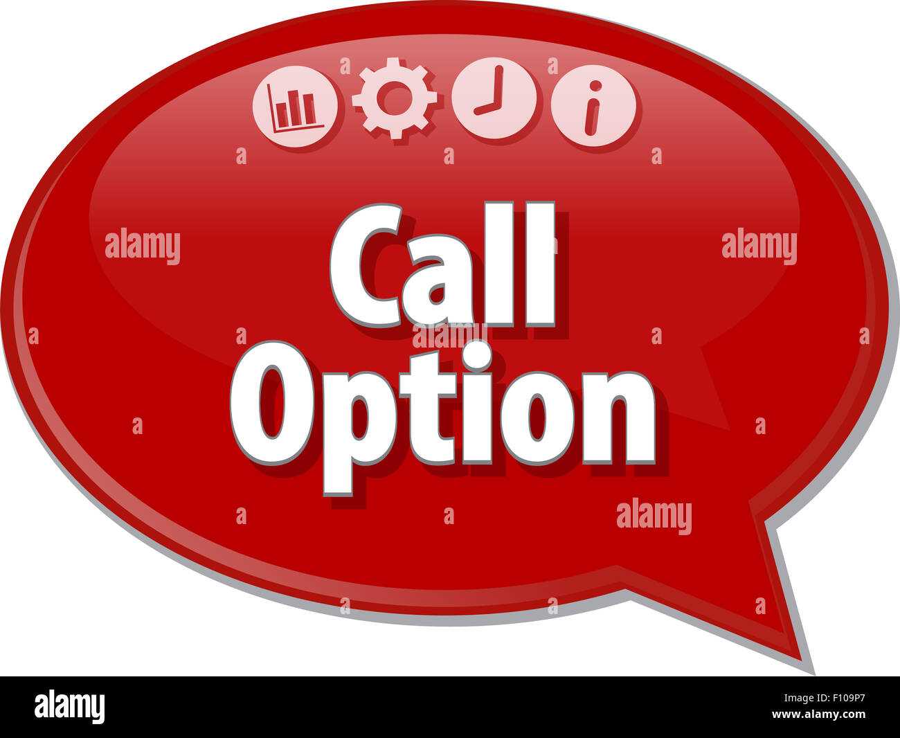 Speech bubble dialog illustration of business term saying Call Option ...