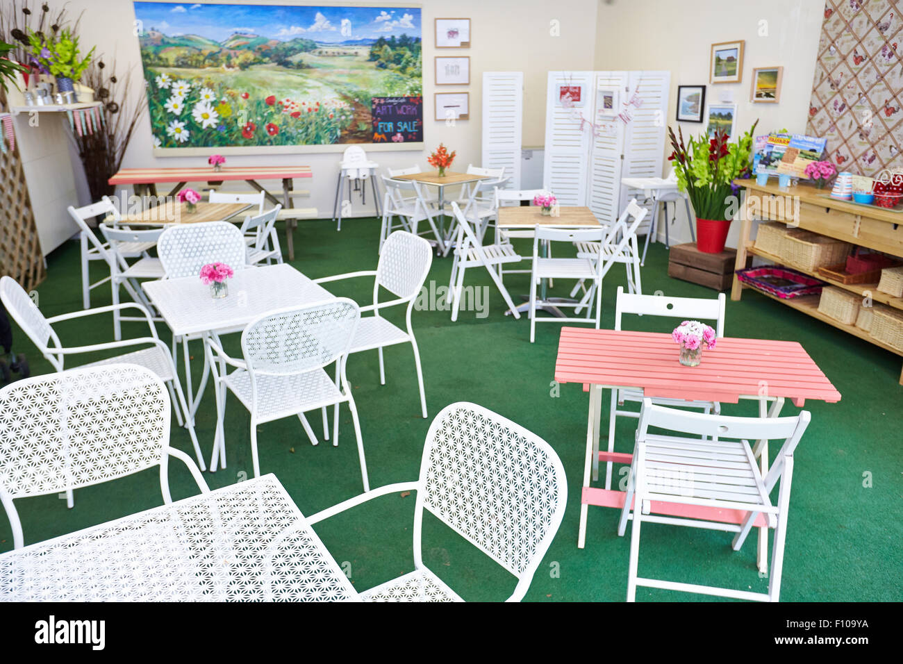 The indoor seating area at the Rectory Farm Cafe in Stanton St John ...