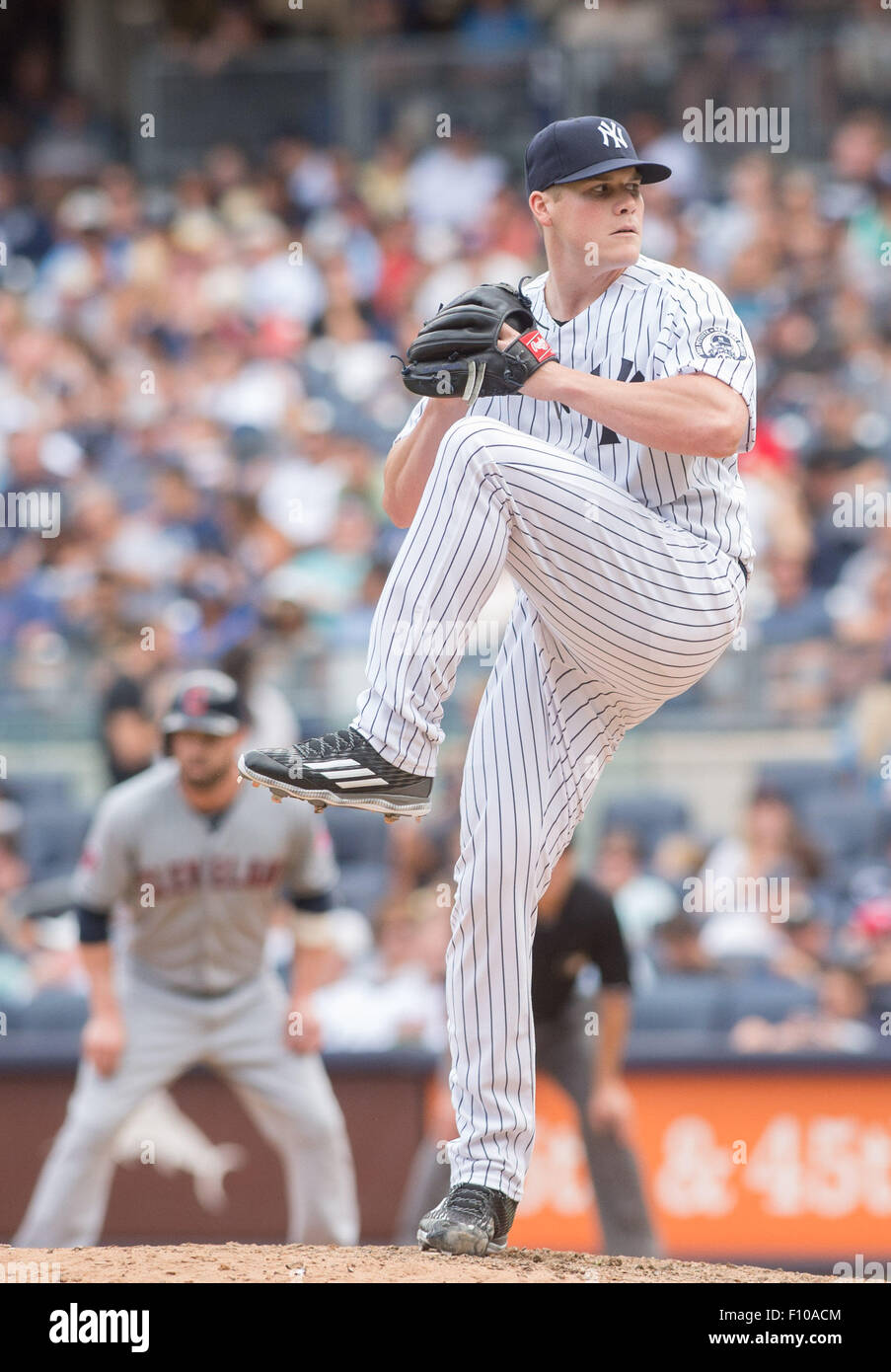 New York, USA. 23rd August, 2015. Yankees' BRANDEN PINDER in the 5th ...