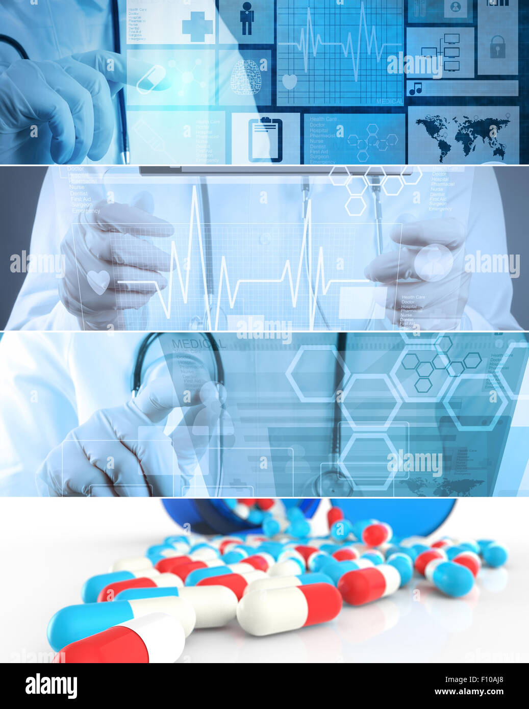 Collage of Various modern medical and helath care concept Stock Photo ...