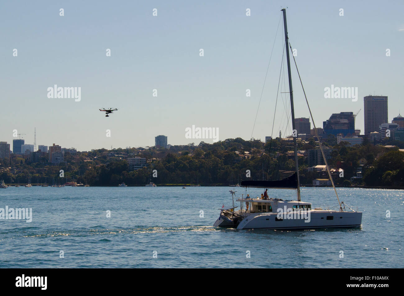 Flying drone over water hi-res stock photography and images - Alamy