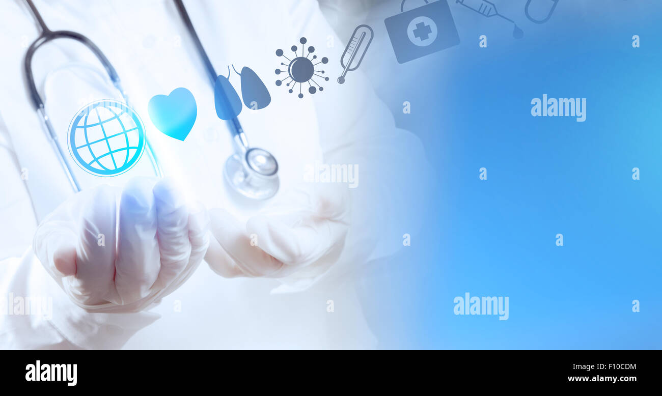 smart medical doctor working with operating room as concept Stock Photo ...