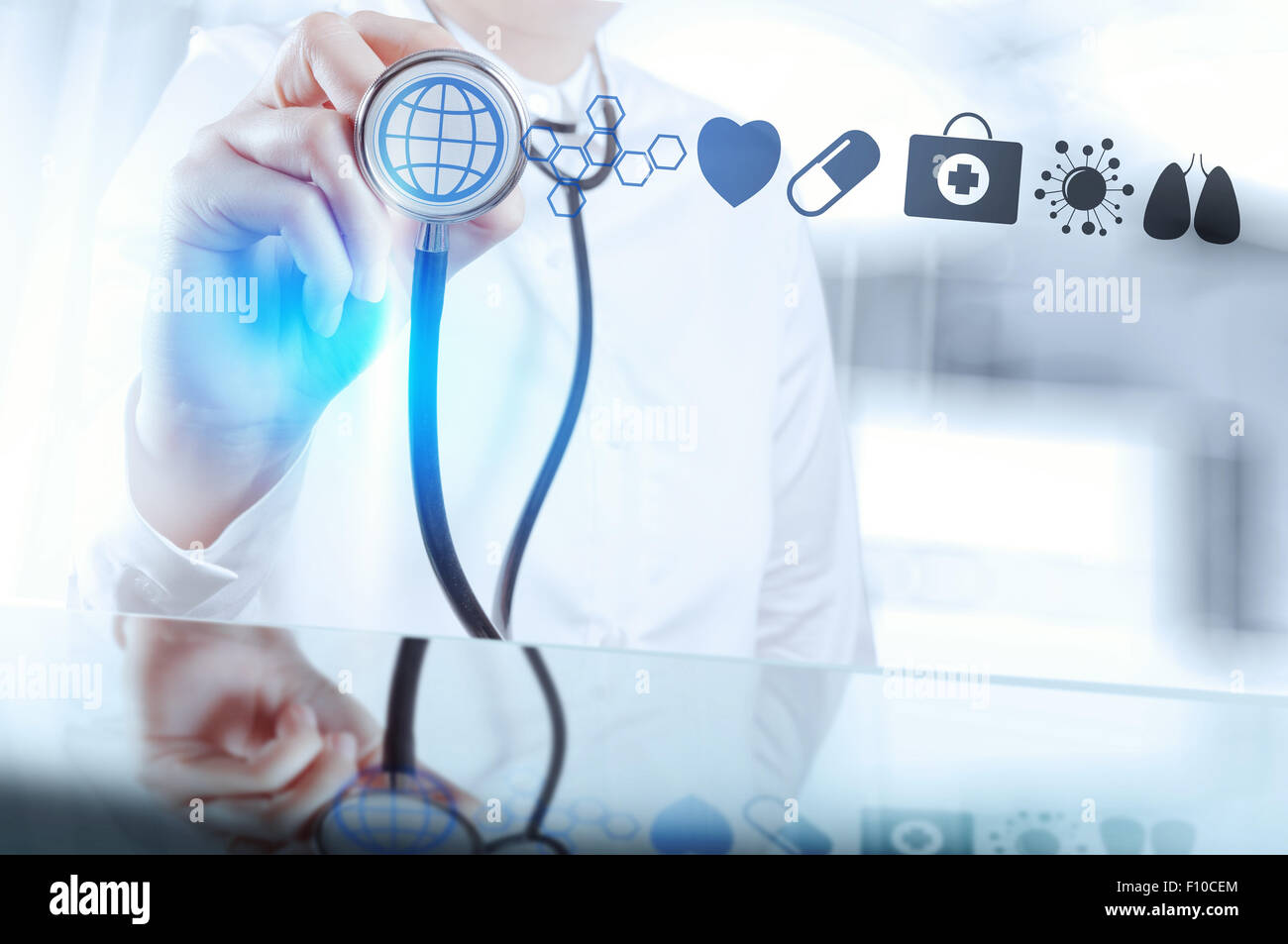 smart medical doctor working with operating room as concept Stock Photo ...