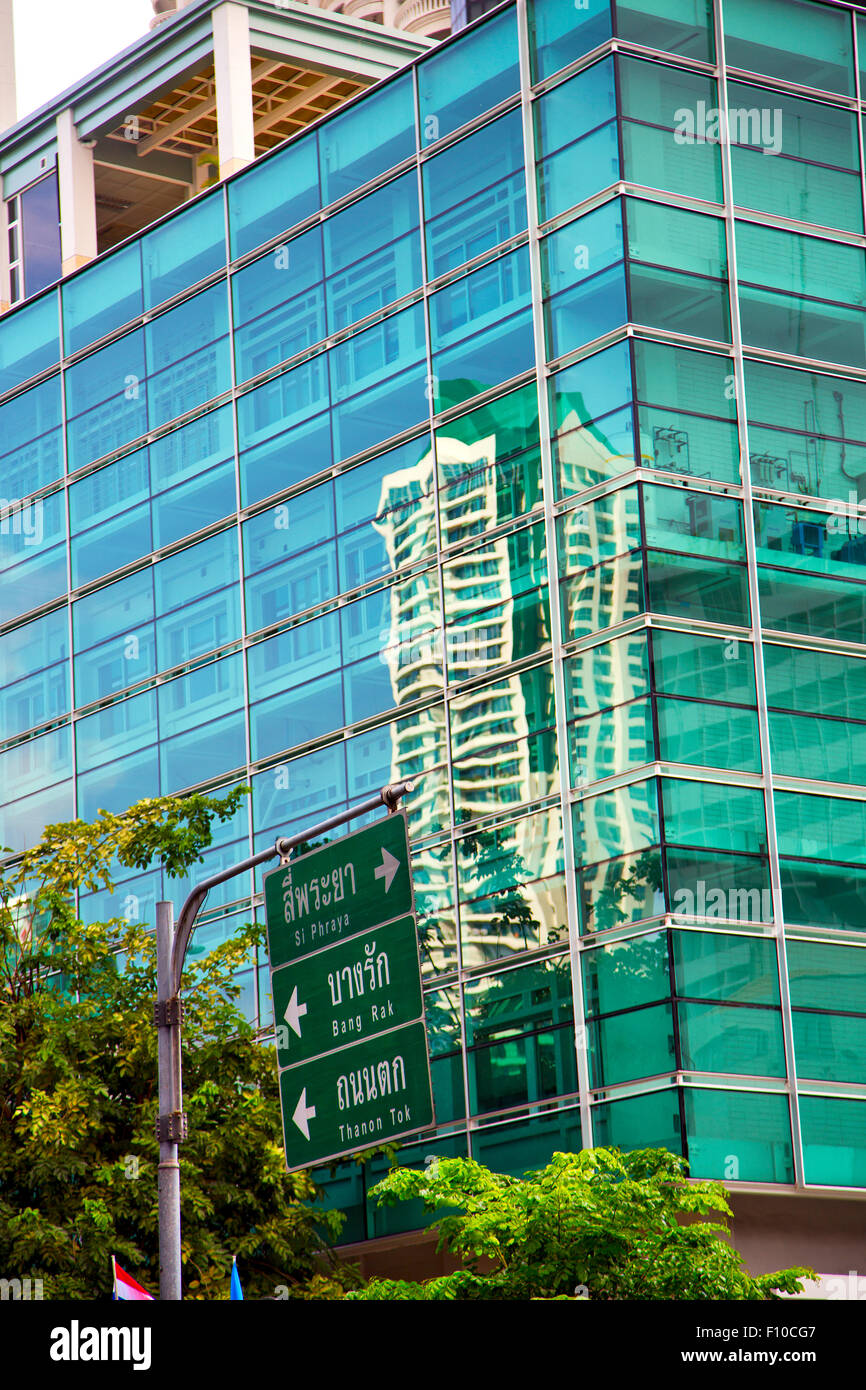 thailand bangkok office district palaces abstract modern building line ...