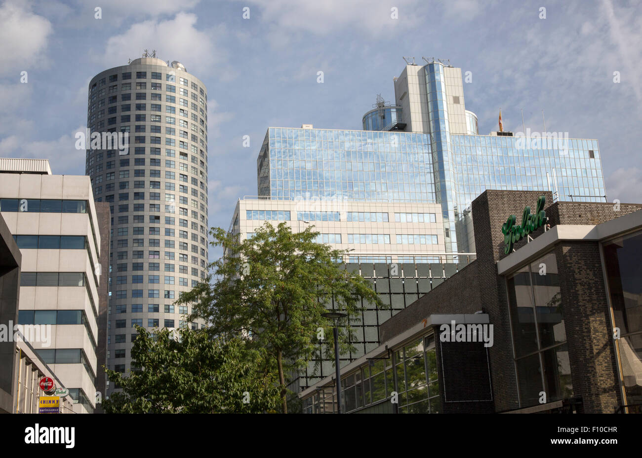 High rise modern office block buildings in central rotterdam hi-res ...