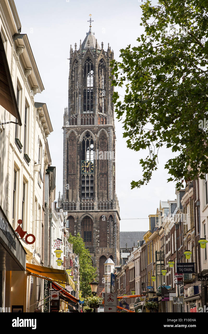 Famous fourteenth century Dom church tower in city of Utrecht ...