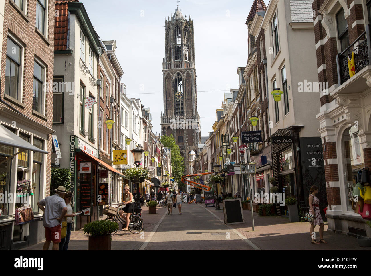 Famous fourteenth century Dom church tower in city of Utrecht ...