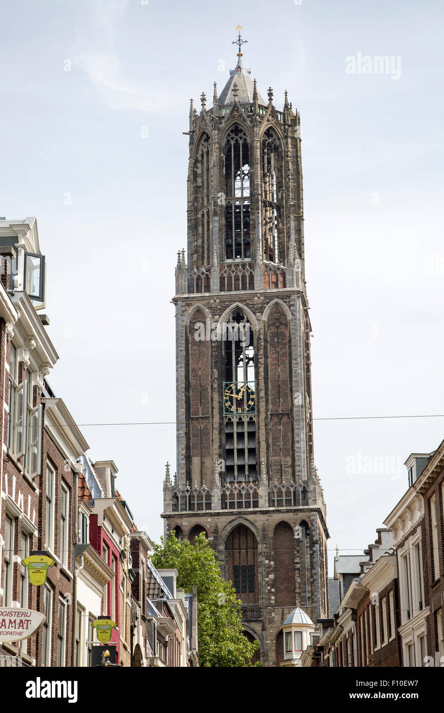 Famous fourteenth century Dom church tower in city of Utrecht ...