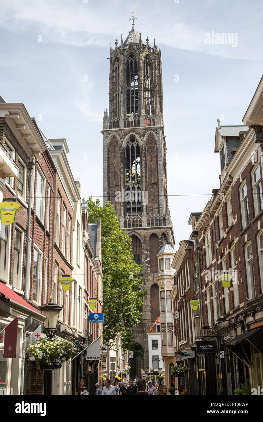 Famous fourteenth century Dom church tower in city of Utrecht ...