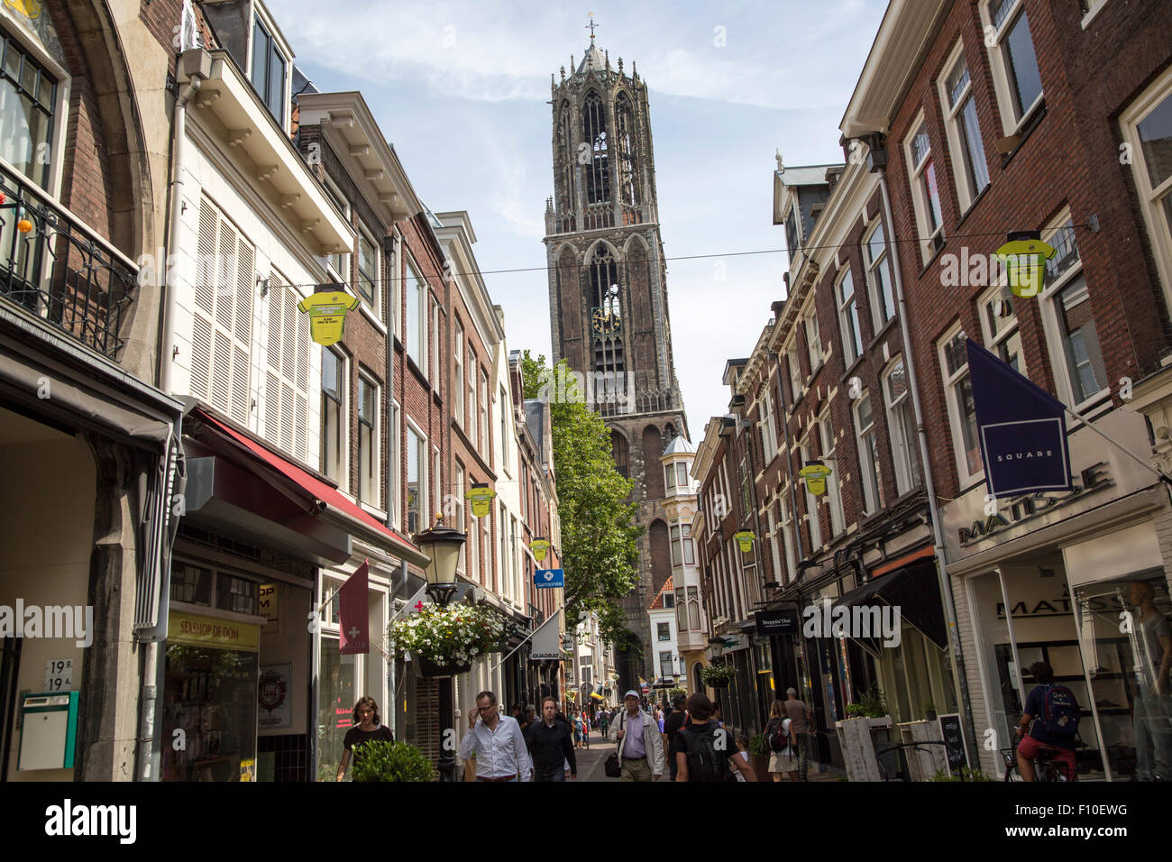 Famous fourteenth century Dom church tower in city of Utrecht ...