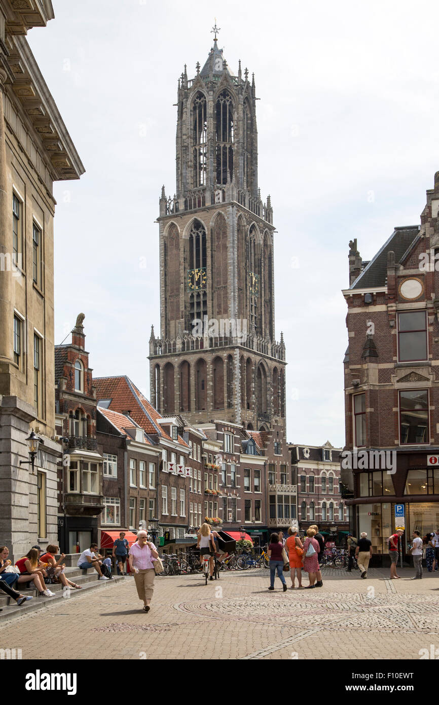 Famous fourteenth century Dom church tower in city of Utrecht ...