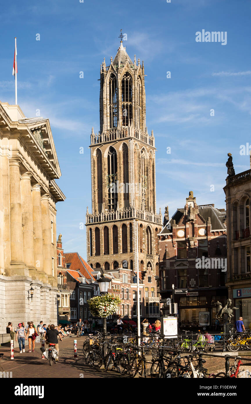 Famous fourteenth century Dom church tower in city of Utrecht ...