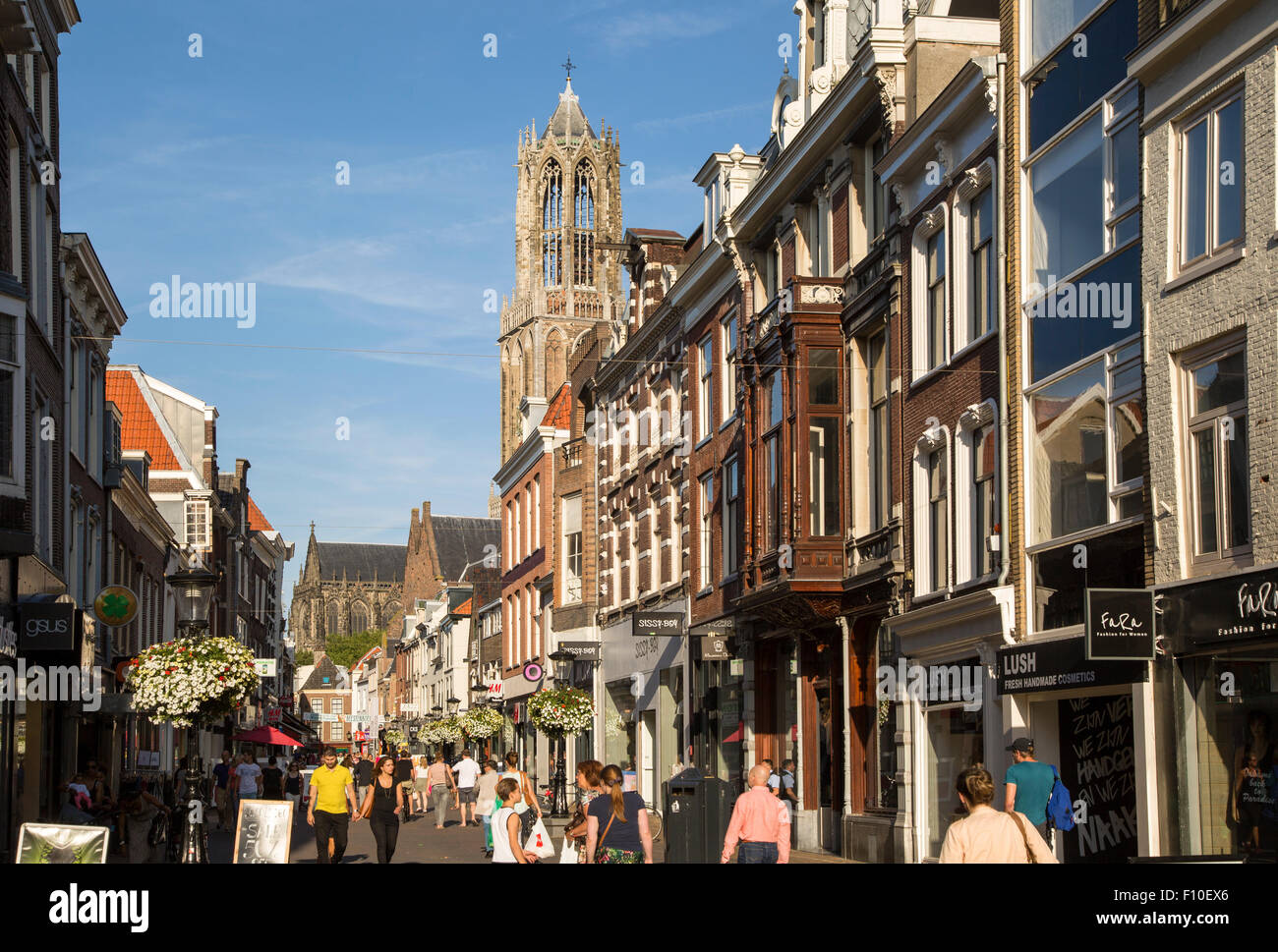 Historic buildings and famous fourteenth century Dom church tower in ...