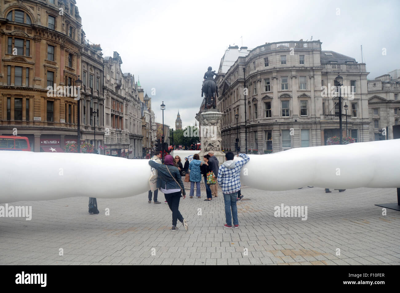 London, UK, 24 August 2015. The bronze cast painted in white invites ...