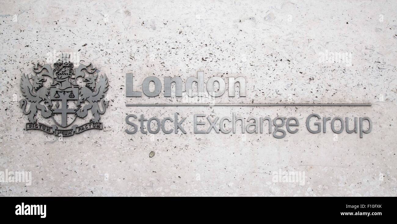 General View GV of sign for the London Stock Exchange, 10 Paternoster ...