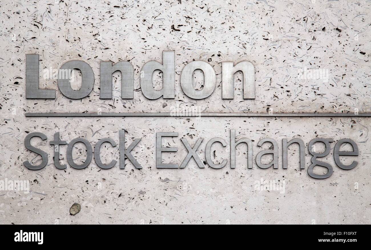General View GV of sign for the London Stock Exchange, 10 Paternoster ...