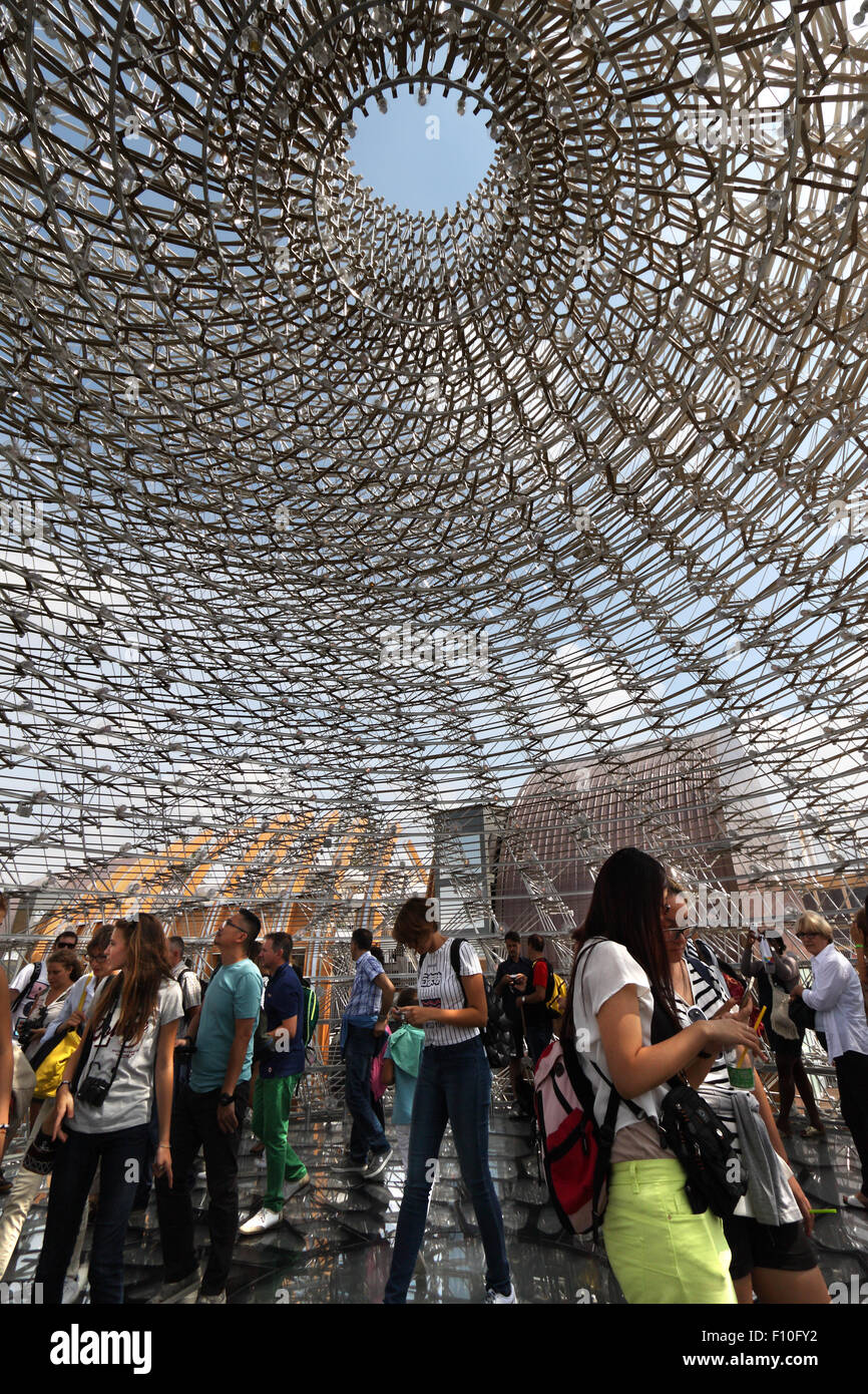Beehive sculpture at the UK Pavilion, Milan Expo 2015, Milan, Italy ...