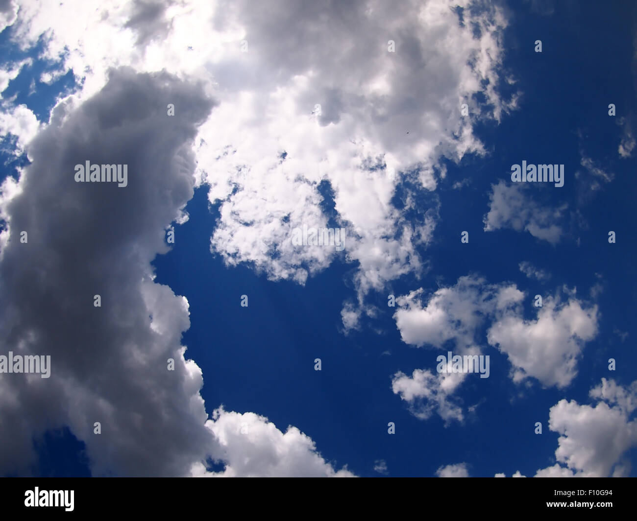 Landscape of dark and light clouds in blue sky only Stock Photo - Alamy