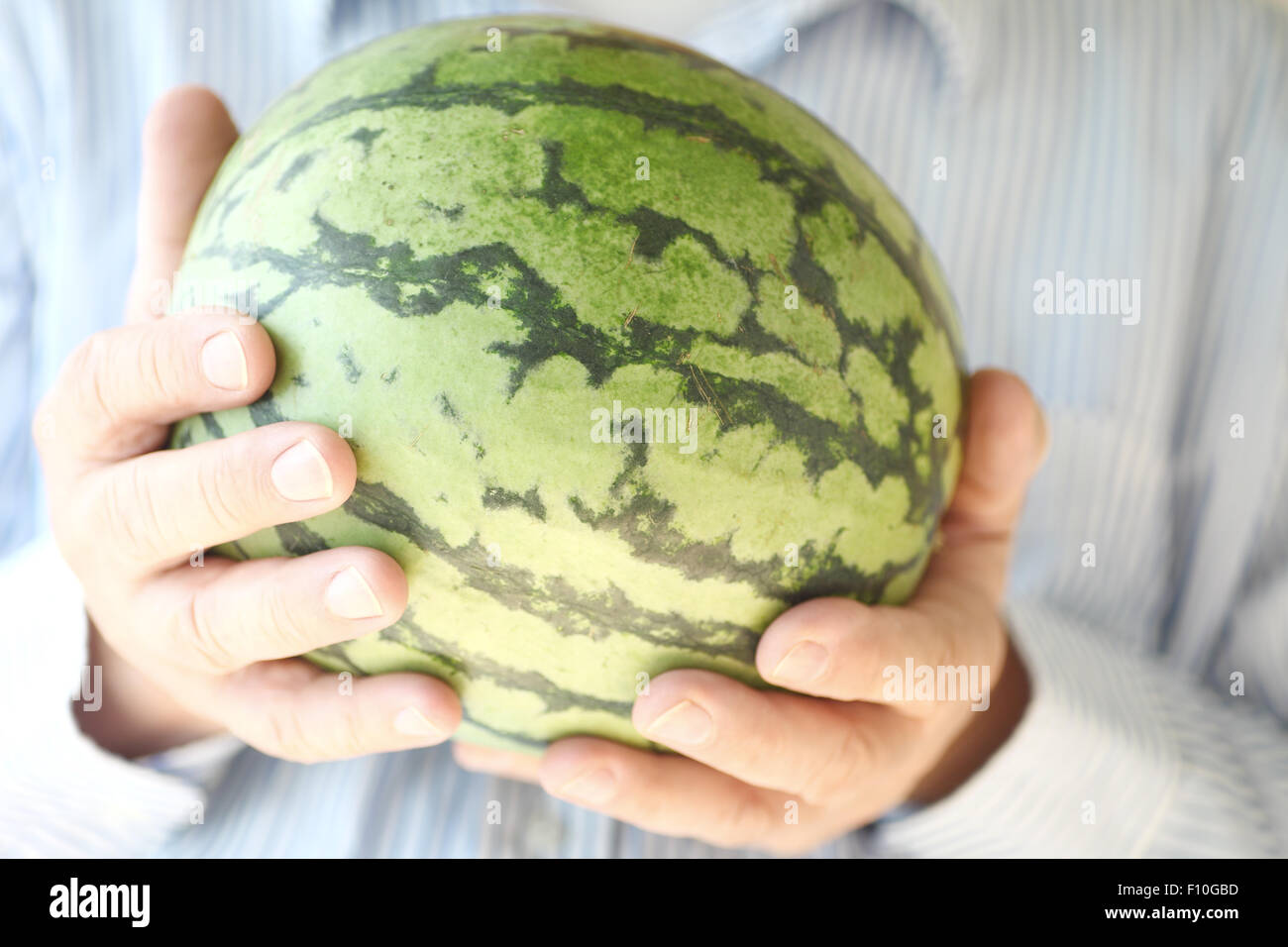 Man holding small watermelon hands hi-res stock photography and images ...