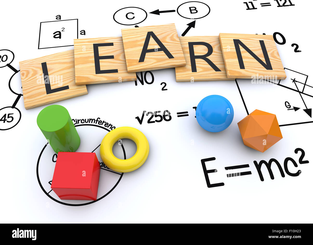 Study with school symbols background Stock Photo - Alamy