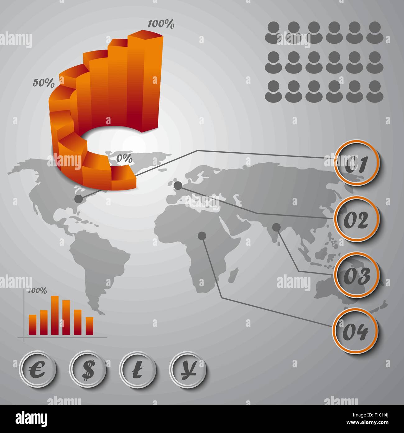 Modern infographics with various world currencies Stock Vector Image ...