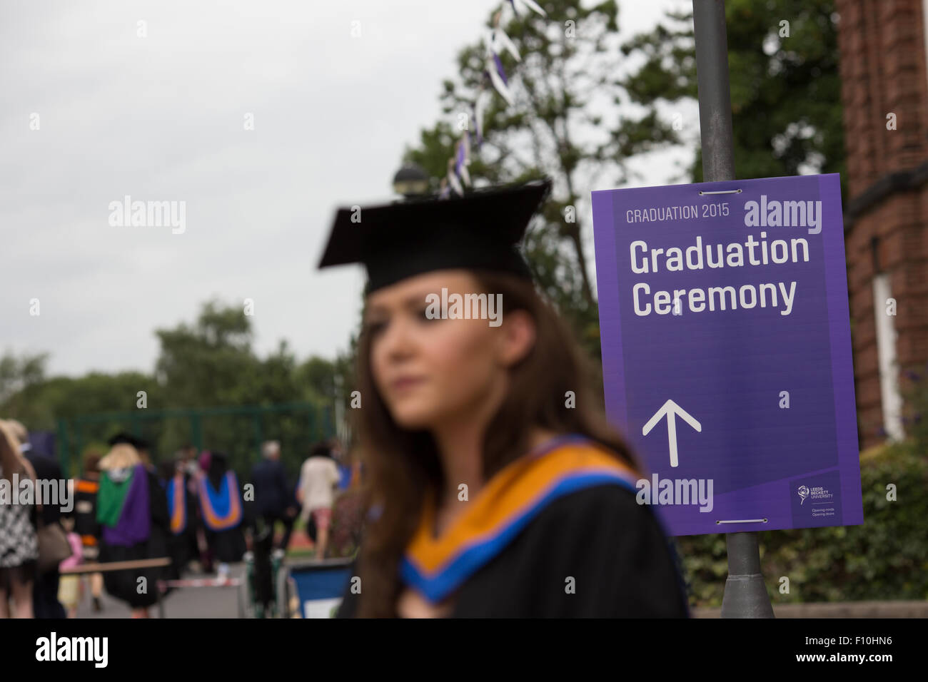 graduation ceremony sign on University campus Stock Photo - Alamy