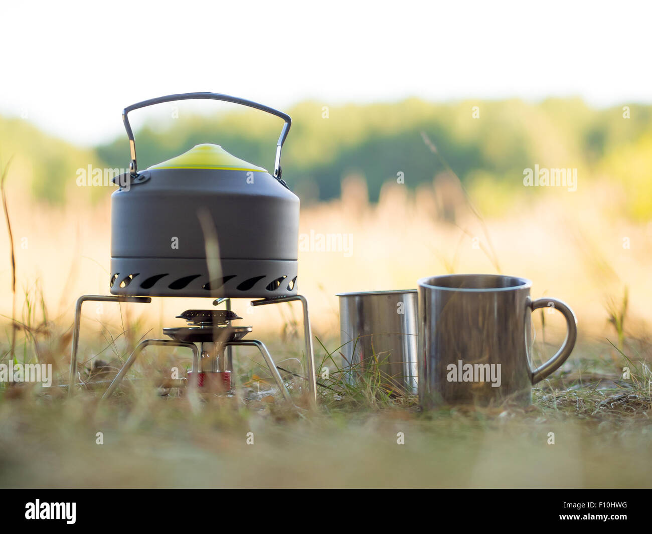 Making coffee or tee on a gas burner Stock Photo - Alamy