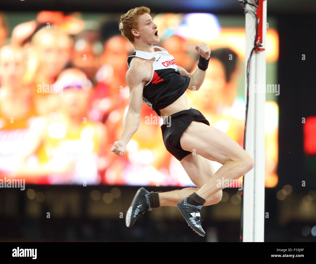Beijing, China. 24th Aug, 2015. Shawnacy Barber of Canada in action ...