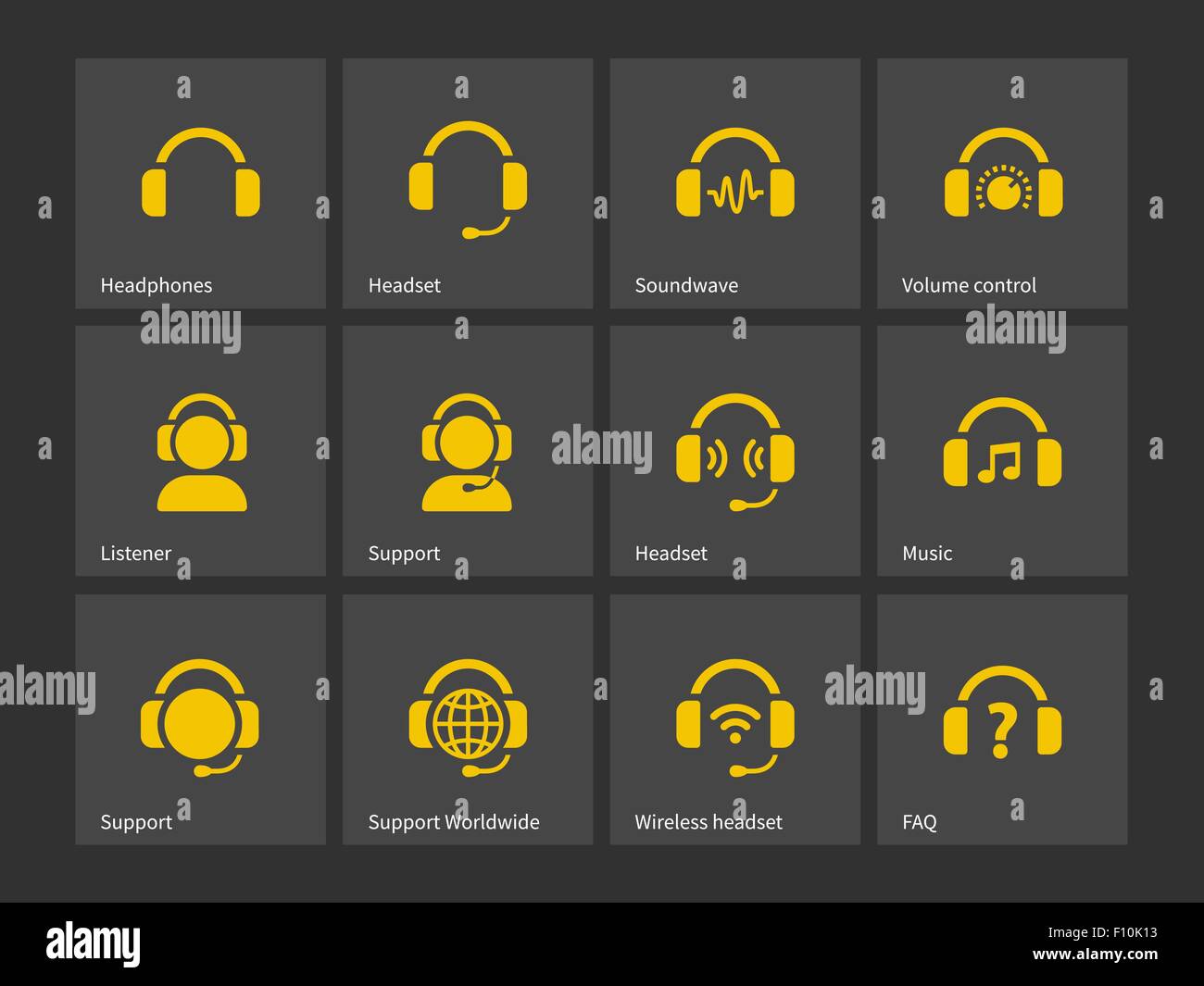 Headphones and support icons Stock Vector Image & Art - Alamy