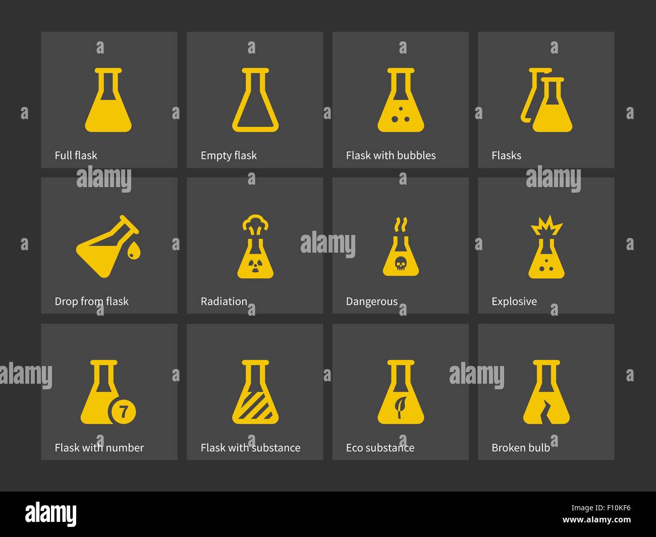 Test flask for education icons Stock Vector Image & Art - Alamy