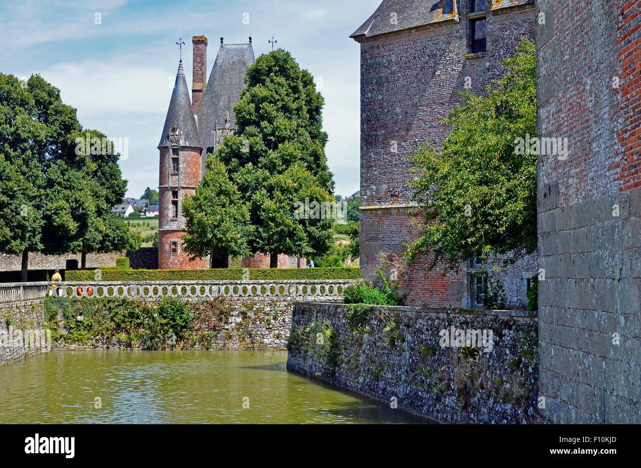 The Château de Carrouges, an unusual brick built castle in Carrouges ...
