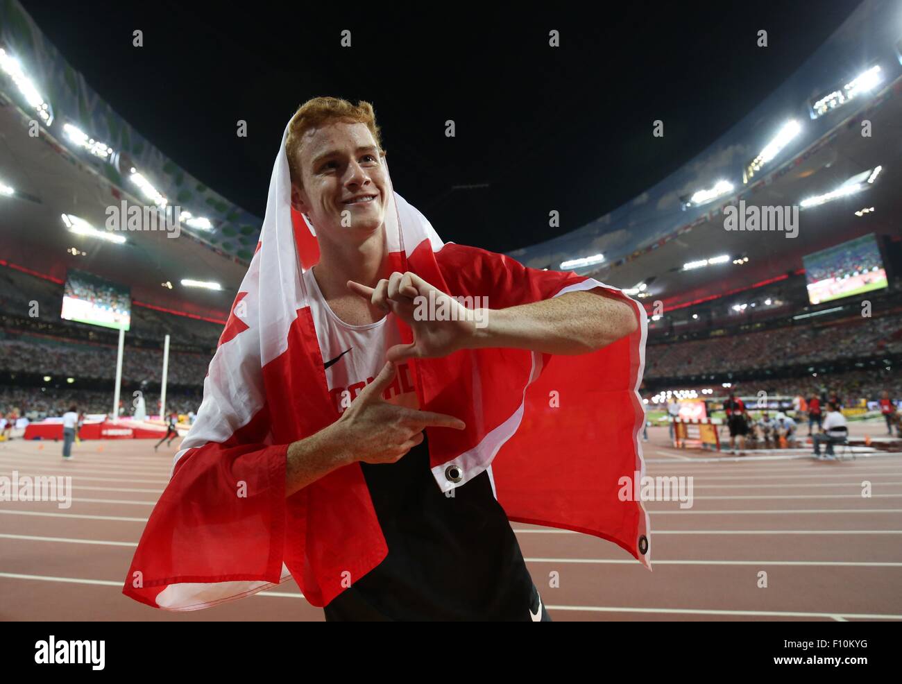 Beijing, China. 24th Aug, 2015. Canada's Shawnacy Barber celebrates ...
