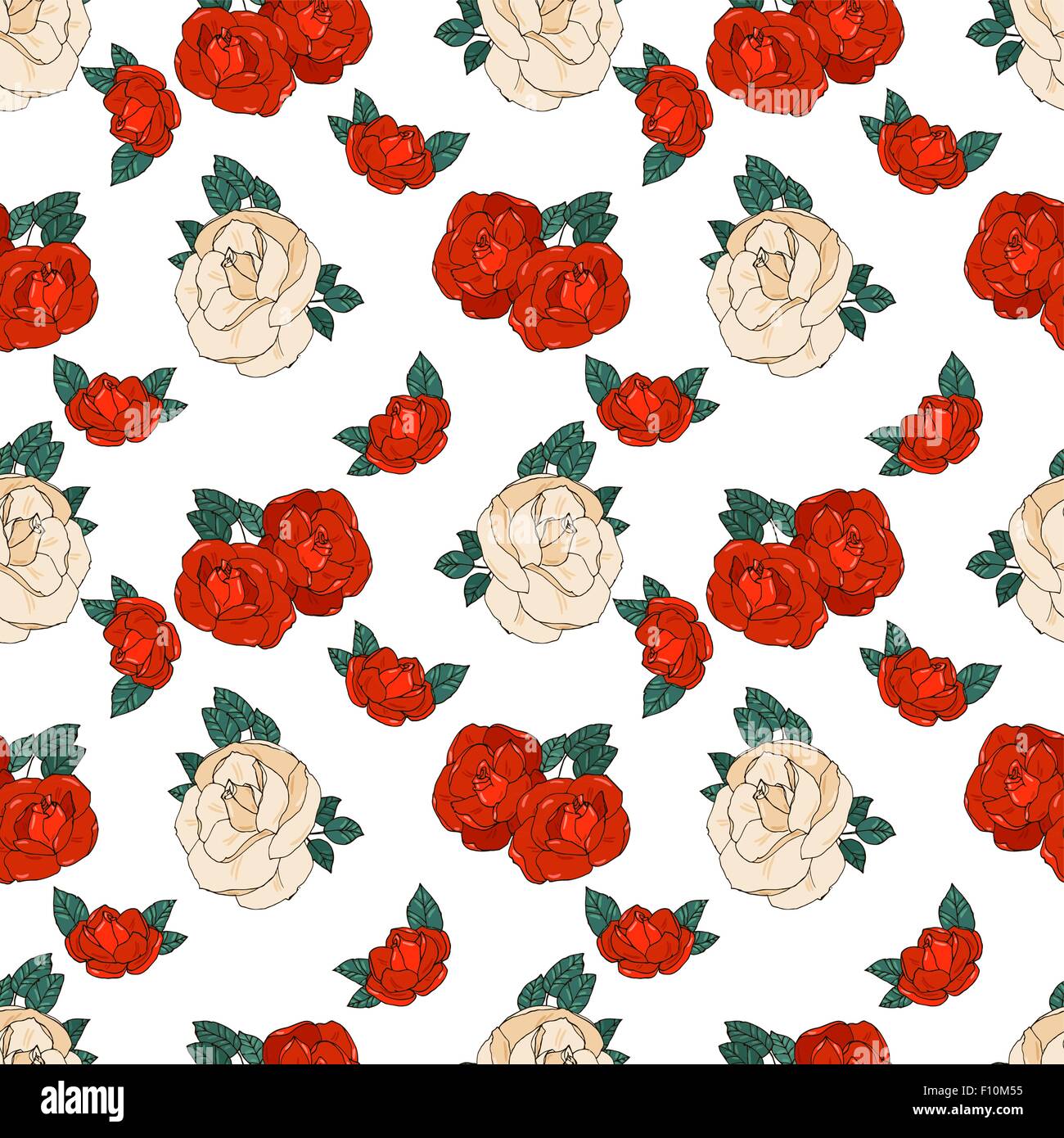 seamless pattern with roses Stock Vector Image & Art - Alamy