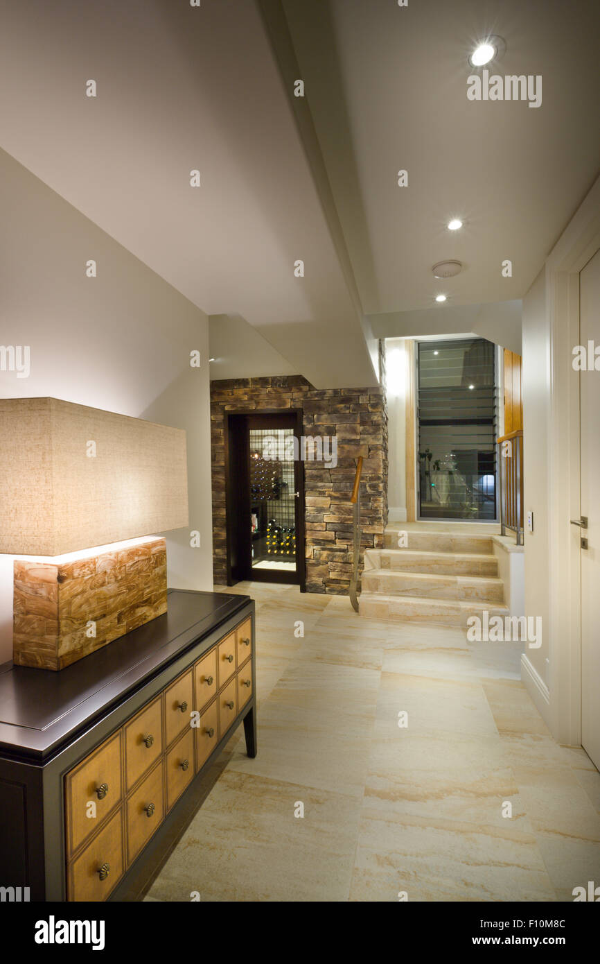 Long hallway in a big luxurious house Stock Photo - Alamy