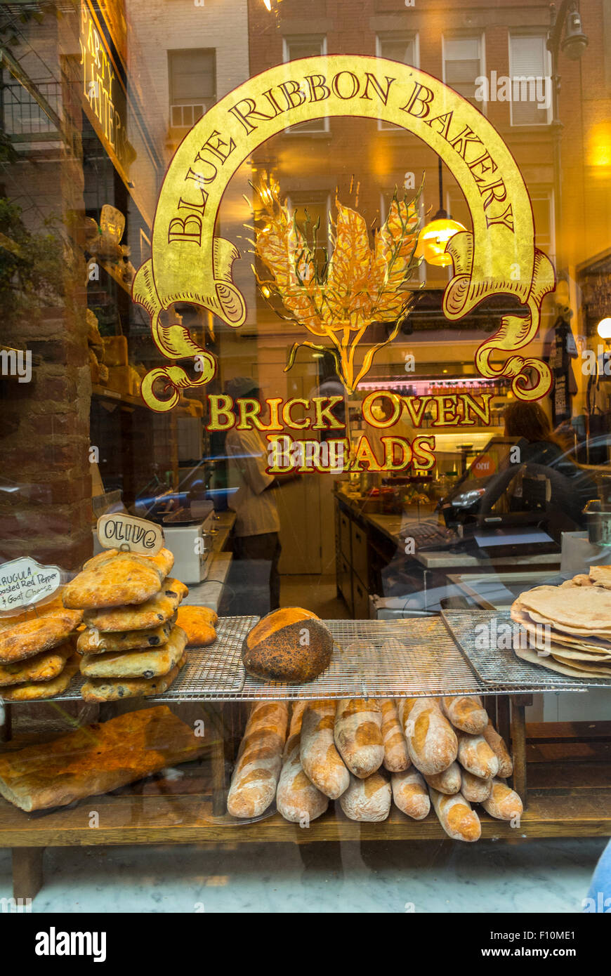 New York City, USA, Outside, American Bakery Shop, Detail, Window Sign ...