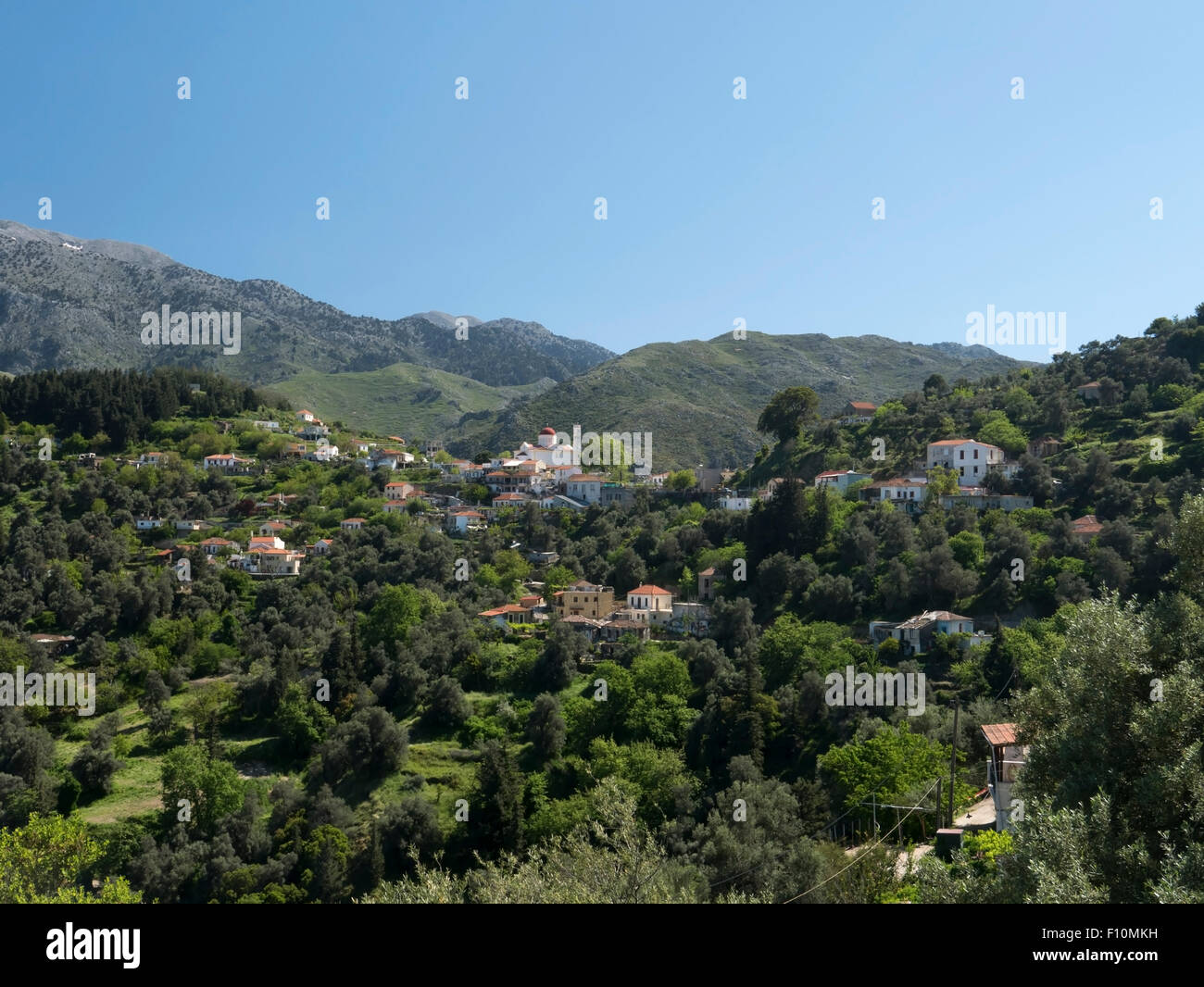 The traditional Cretan mountain village of Lakki, Crete, Greece Stock ...
